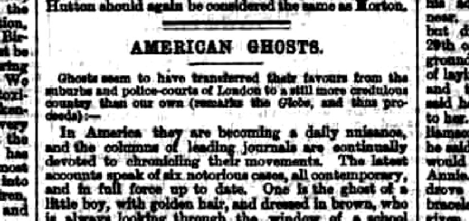 An Indication that Newspaper Ghost Reports Truly Were More Prominent in ...